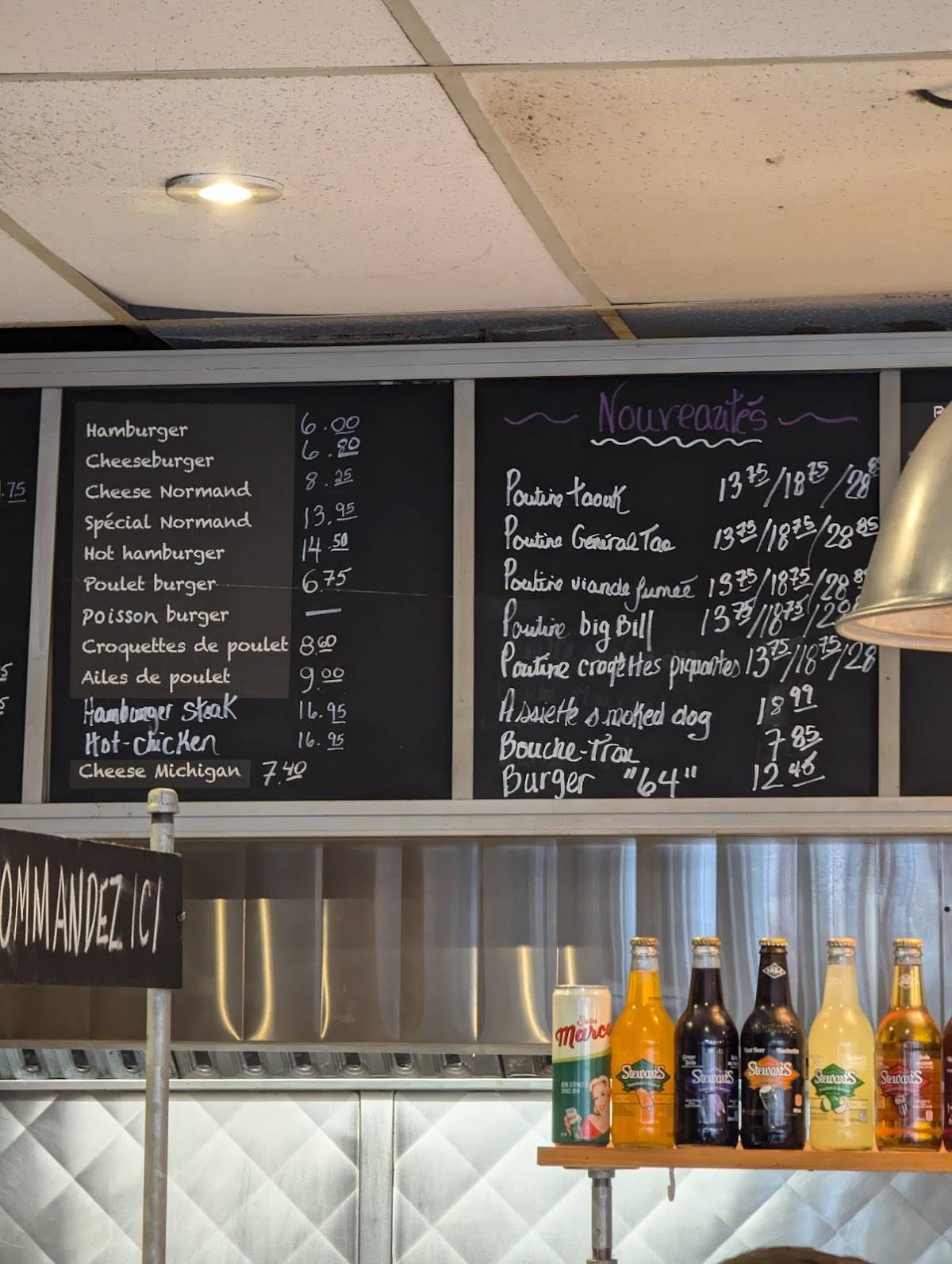 Menu at Casse-Croûte Normand restaurant, Montréal, Rue de Verdun