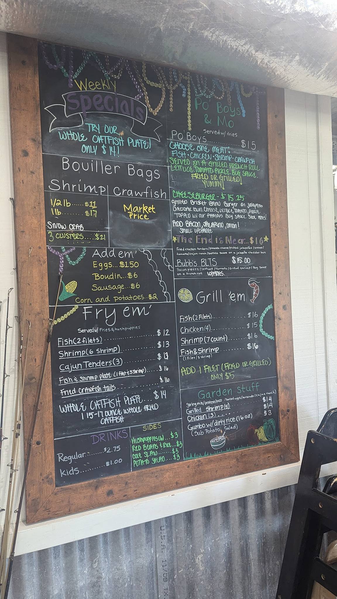 Menu at Catch Me If You Can Restaurant, Noonday