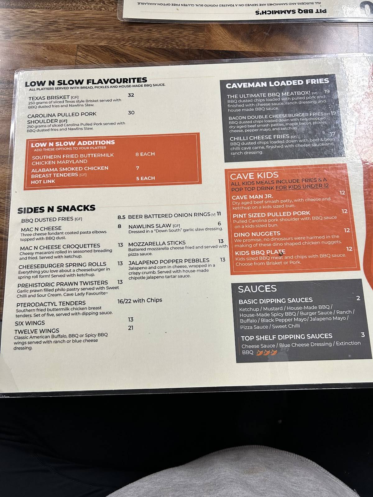 Menu at Caveman BBQ - Port Kennedy, Rockingham