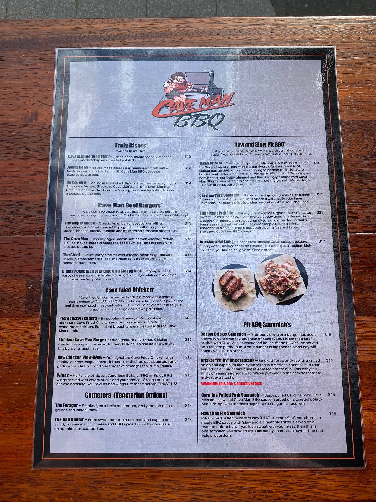 Menu at Caveman BBQ - Rockingham, Rockingham