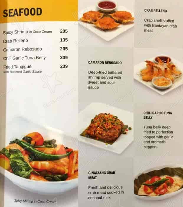 Menu at Chikaan restaurant, Cebu City, General Maxilom Ave Ext