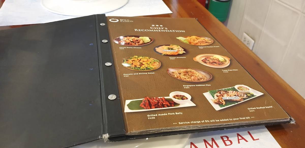 Menu at Sambal by Spice Fusion restaurant, Cebu City