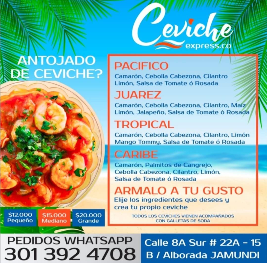 Carta del restaurante Ceviche Express, Jamundí