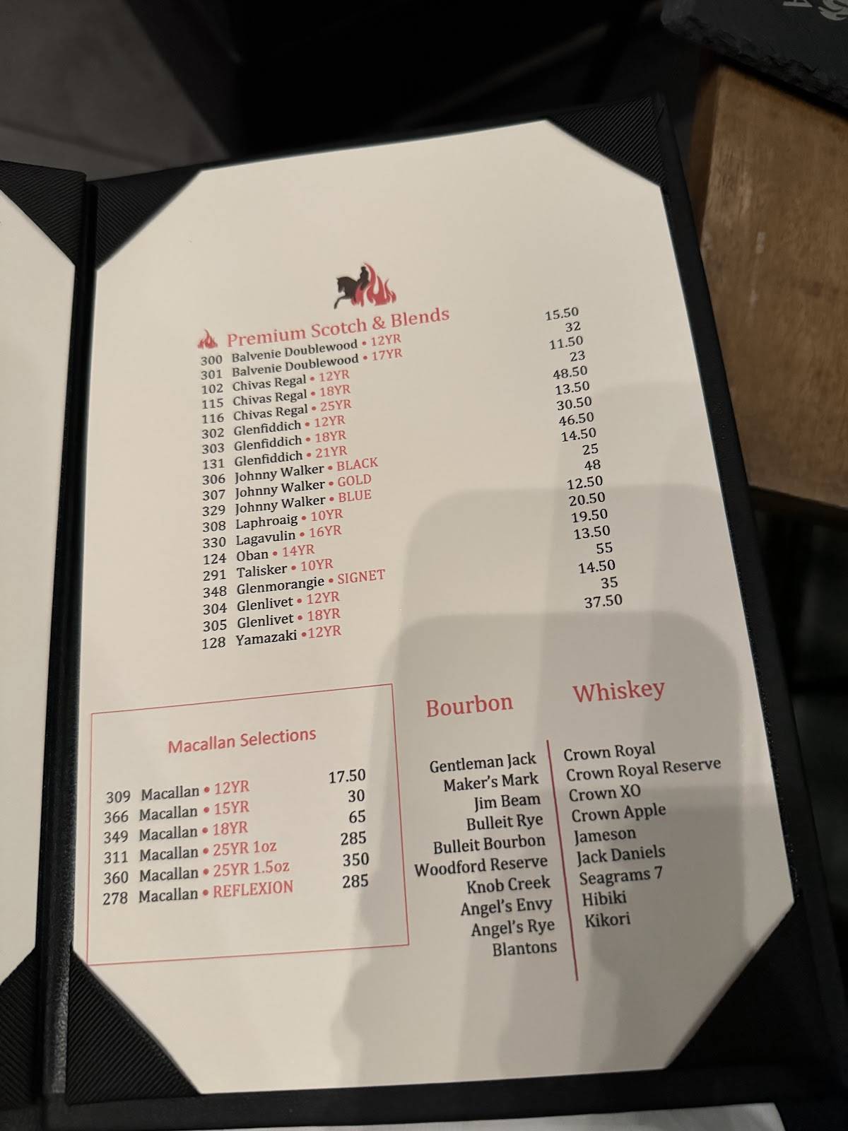 Menu at Chama Gaúcha Brazilian Steakhouse - Dallas-Fort Worth, Grapevine