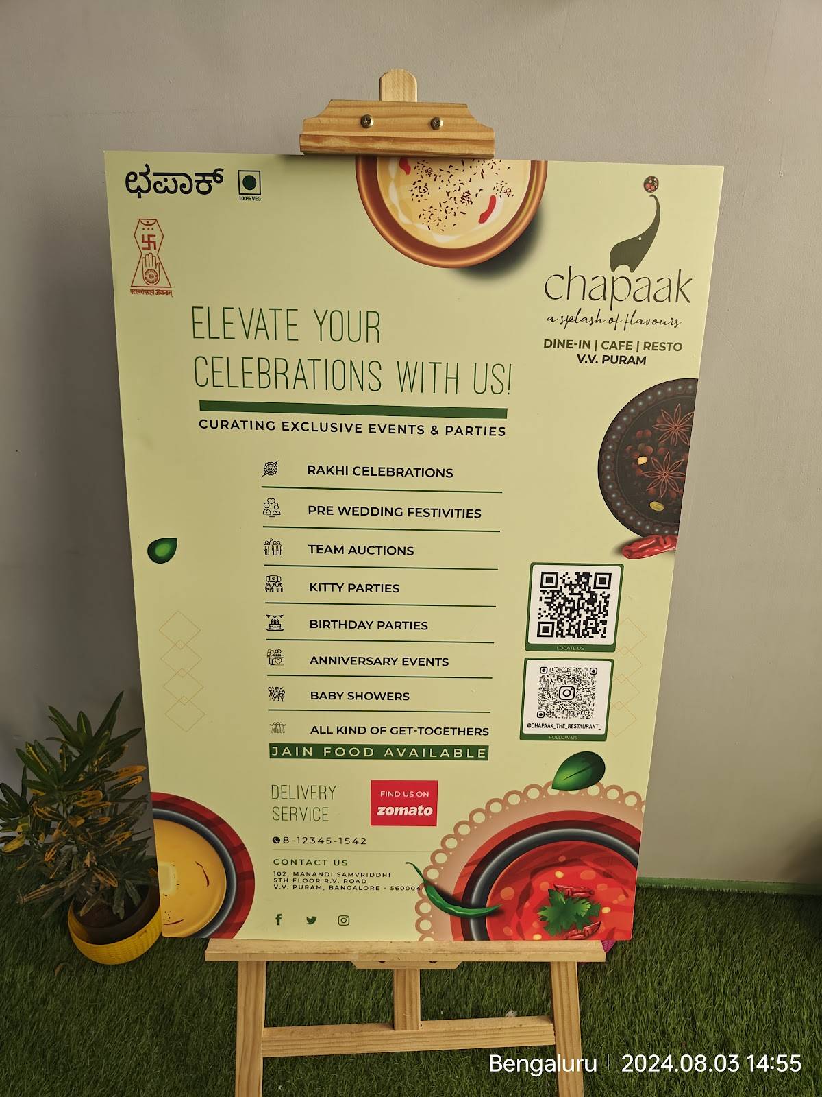 Menu at Chapaak A Splash of Flavours, Bengaluru