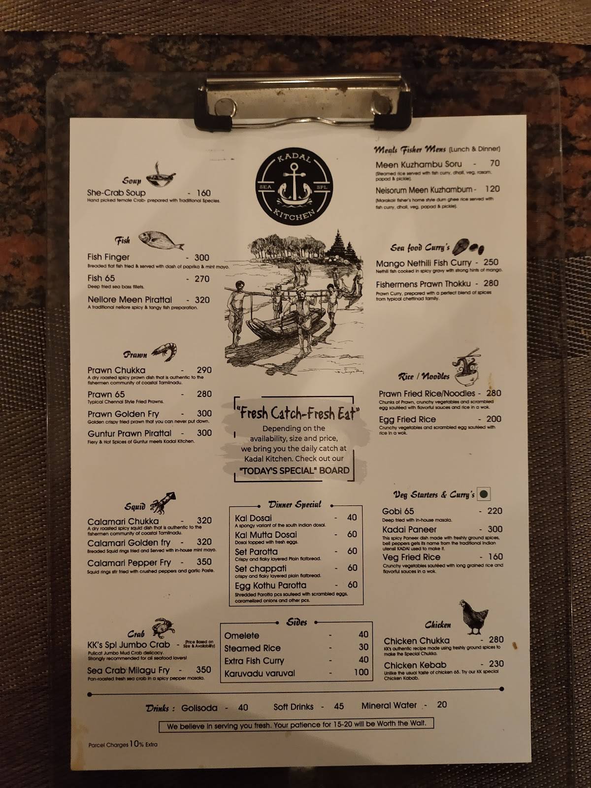 Menu at KADAL KITCHEN (T.Nagar), Chennai, 1/10 1st street