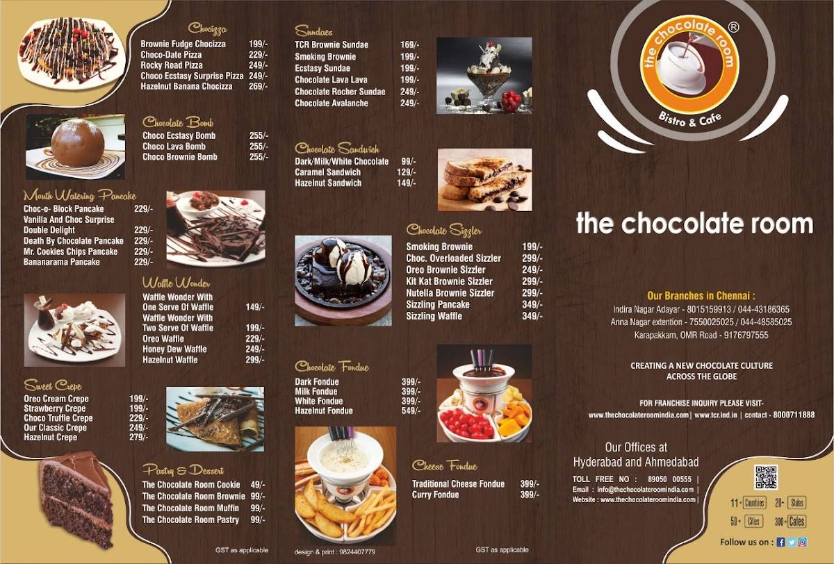 Menu at THE CHOCOLATE ROOM - ADYAR, Chennai