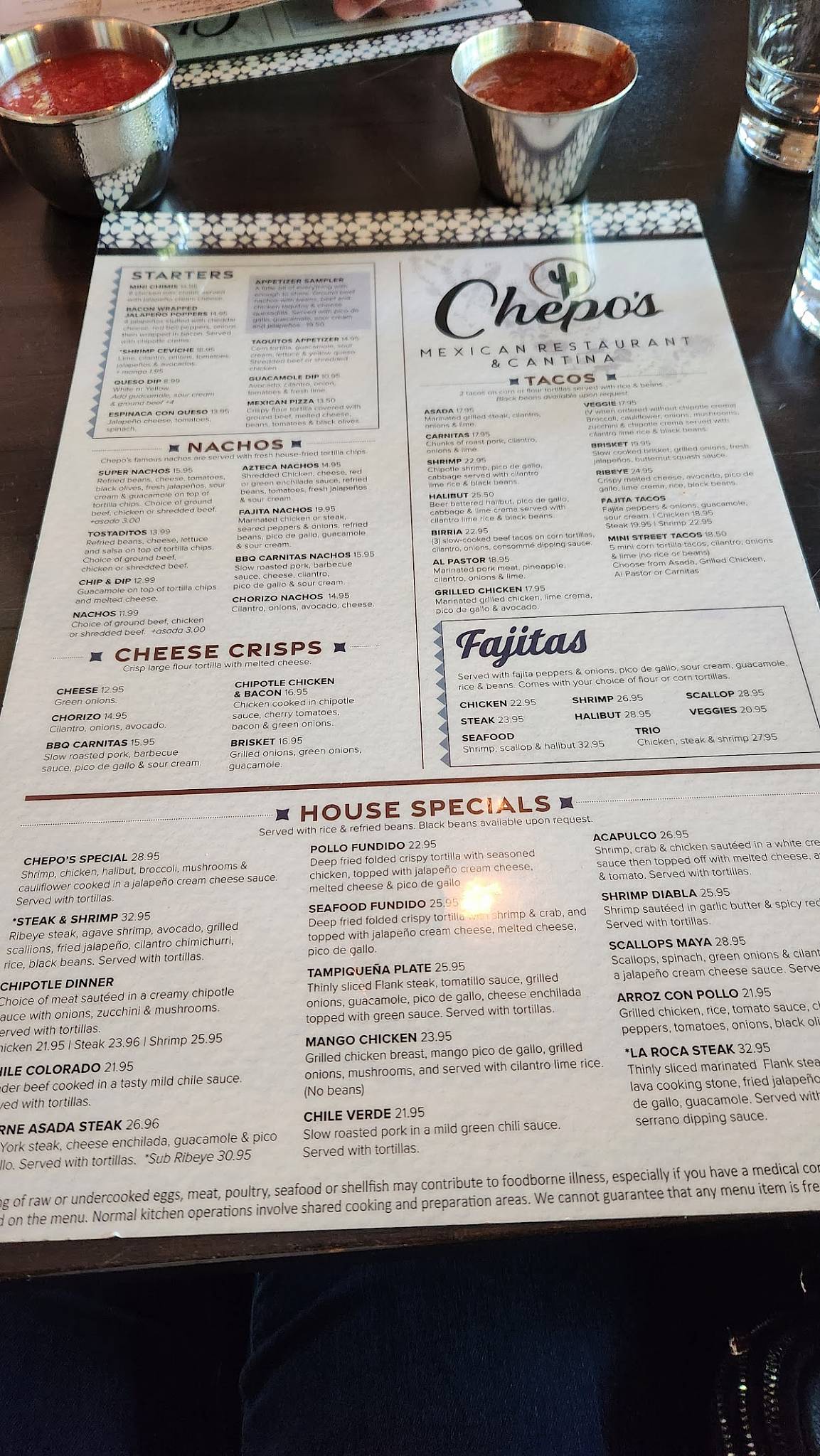 Menu at Chepo's Mexican Restaurant - Wasilla, Wasilla