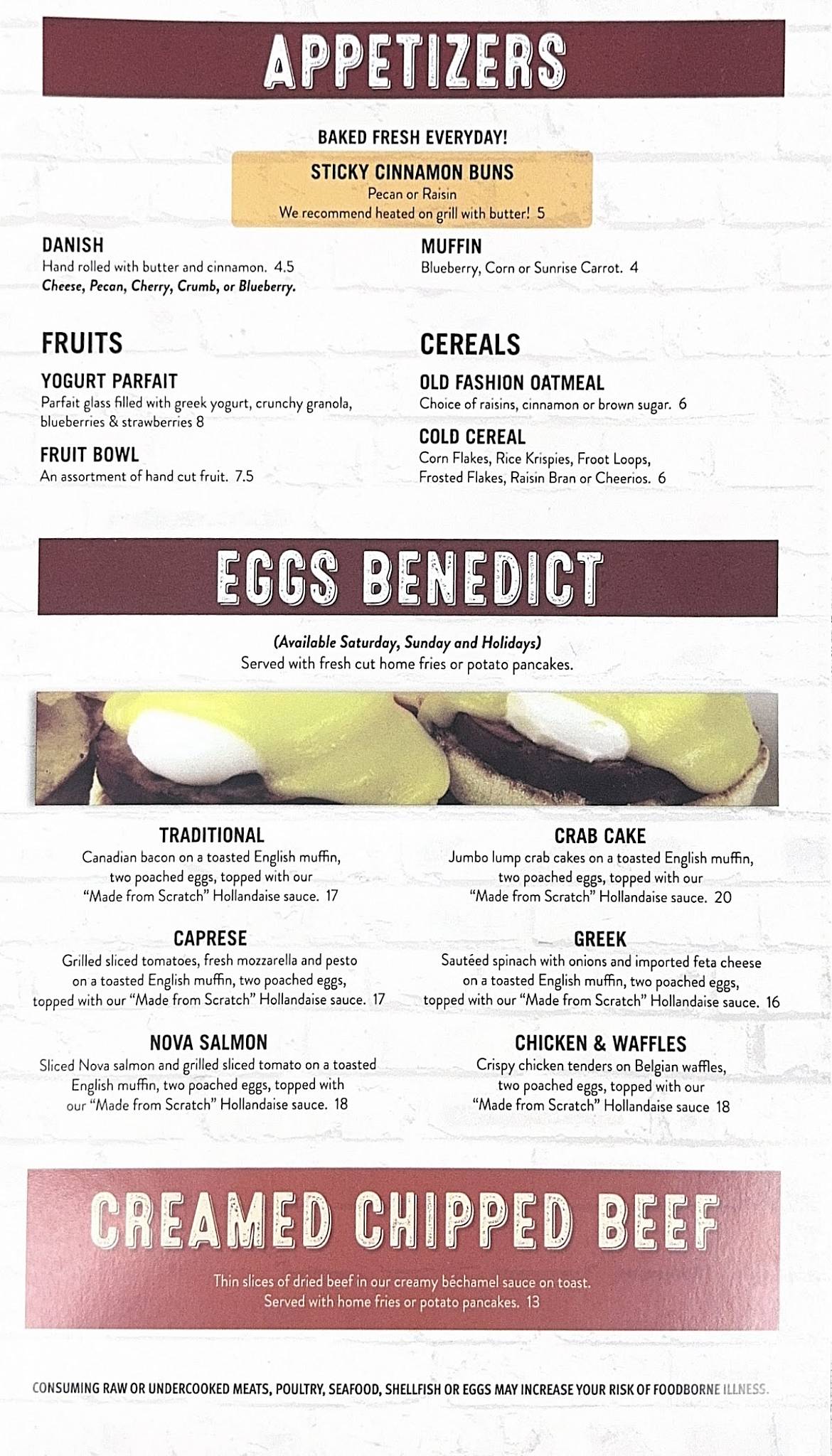 Menu at Ponzio's Diner-Bakery-Bar, Cherry Hill