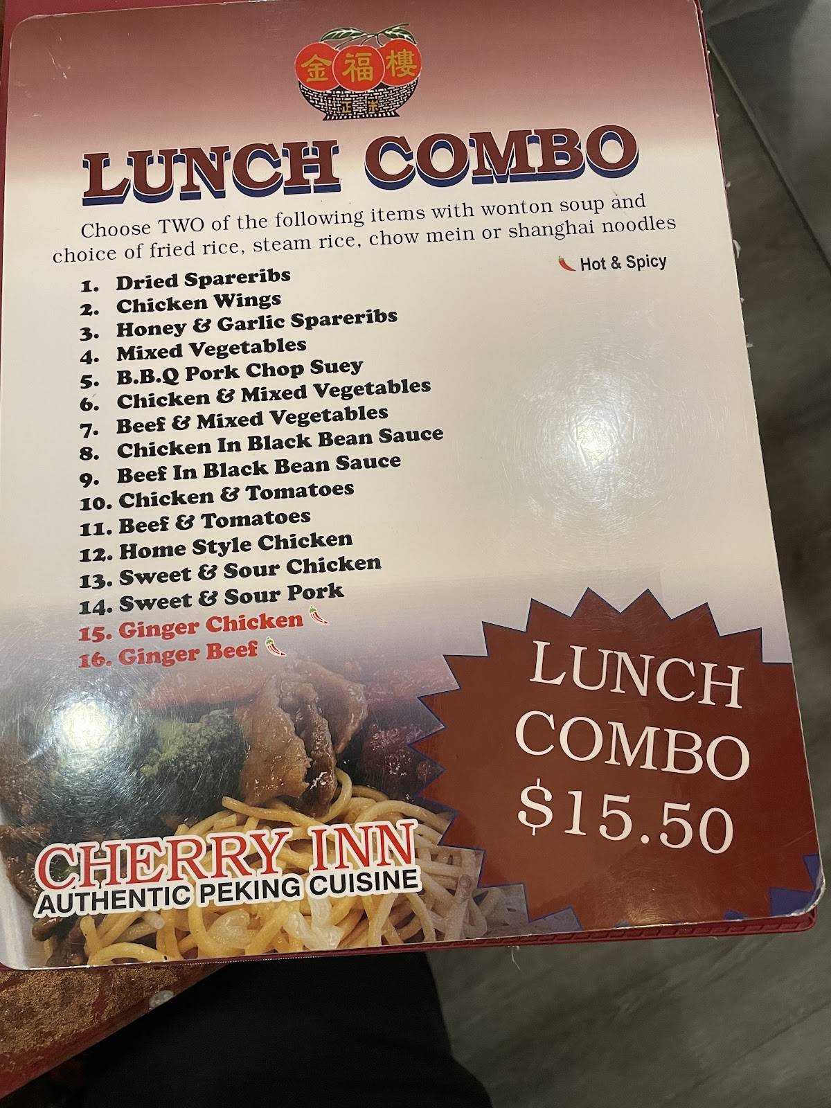 Menu at Cherry Inn Restaurant, Calgary