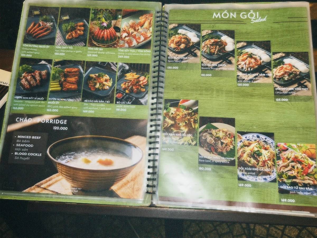 Menu at Cherry Restaurant, Ho Chi Minh City