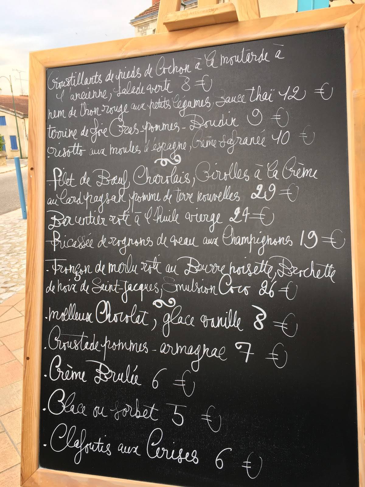 Carta de "Chez Chantal " Café - Restaurant, Samazan