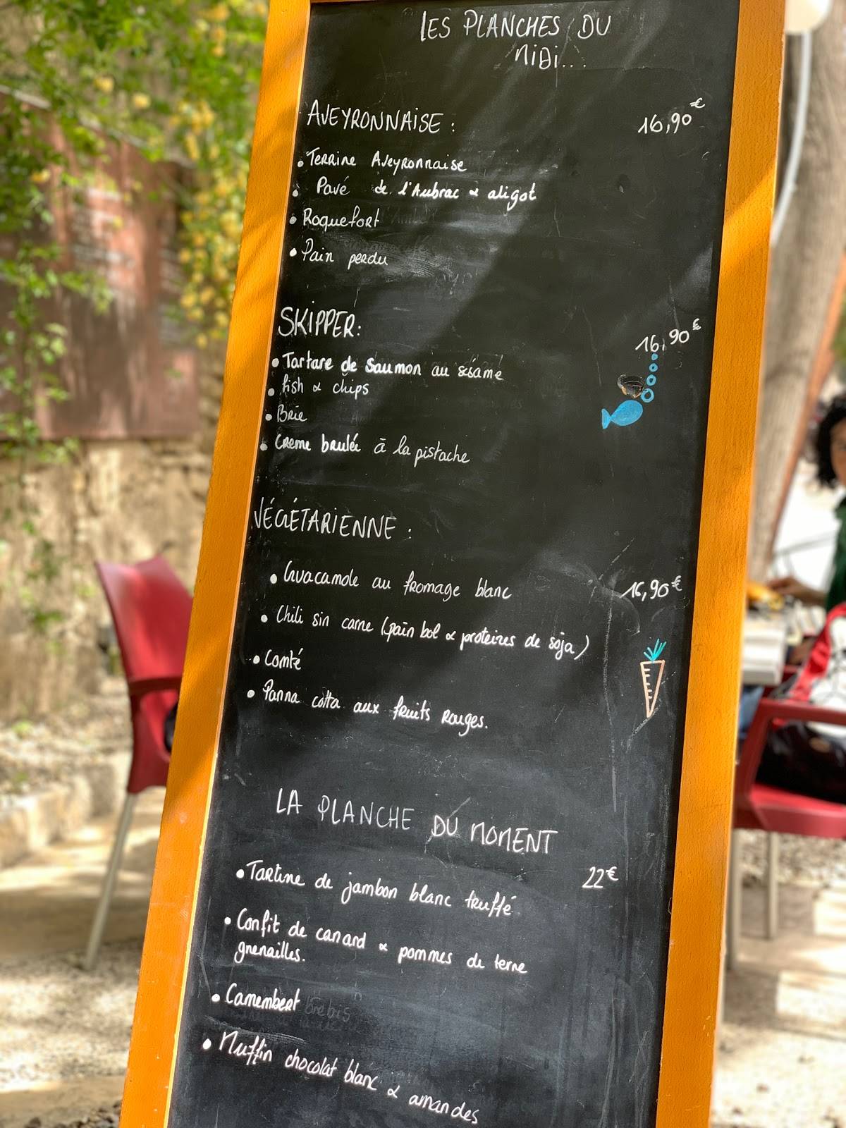 Menu at Chez Paul restaurant, Pézenas