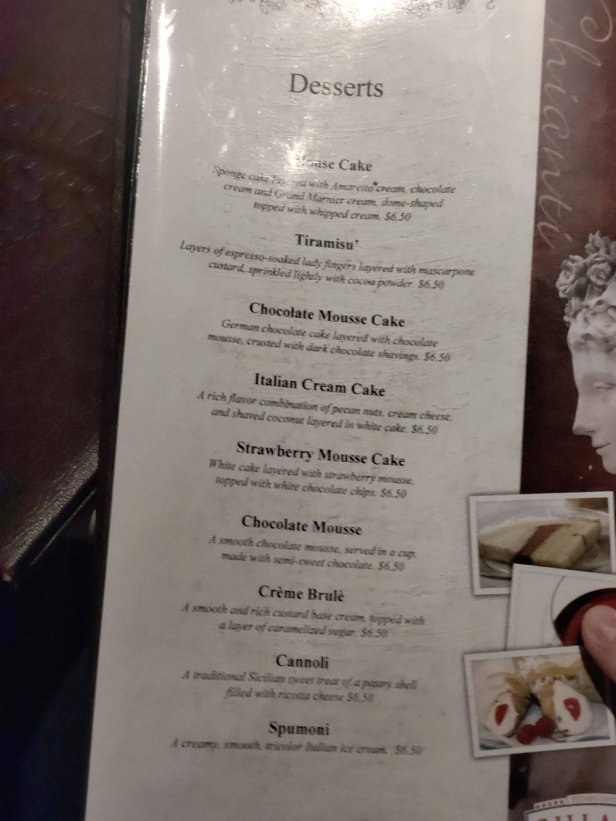 Menu at Chianti Restaurant, Shreveport