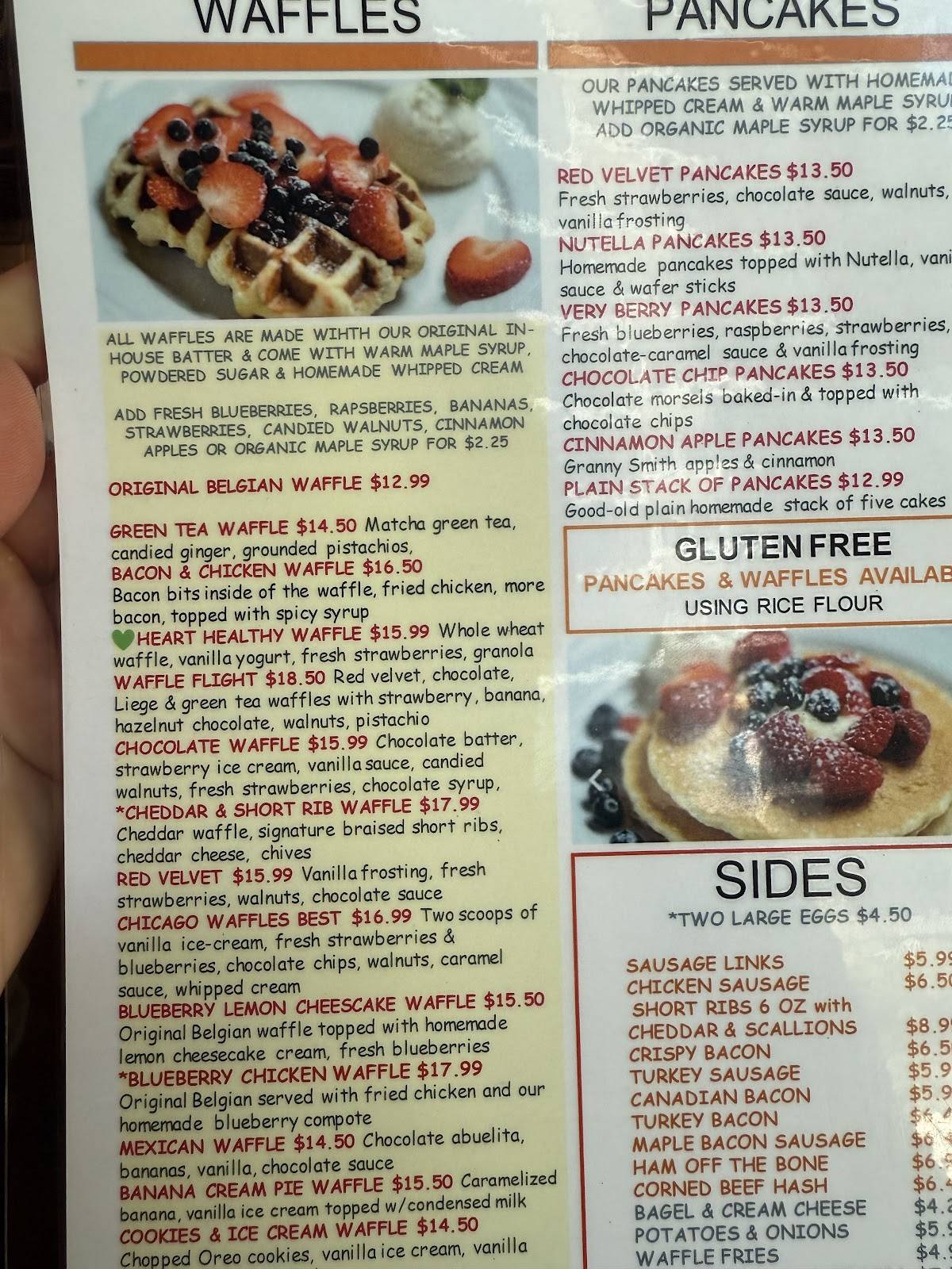 Menu at Chicago Waffles South Loop pub & bar, Chicago, S Michigan Ave