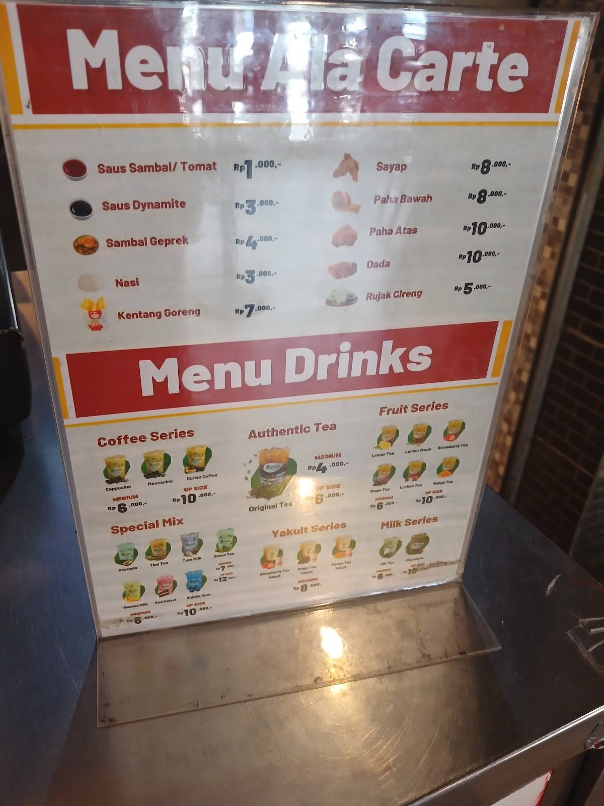 Carta del restaurante Chick N Tea Resto Pusat, Cibanteng