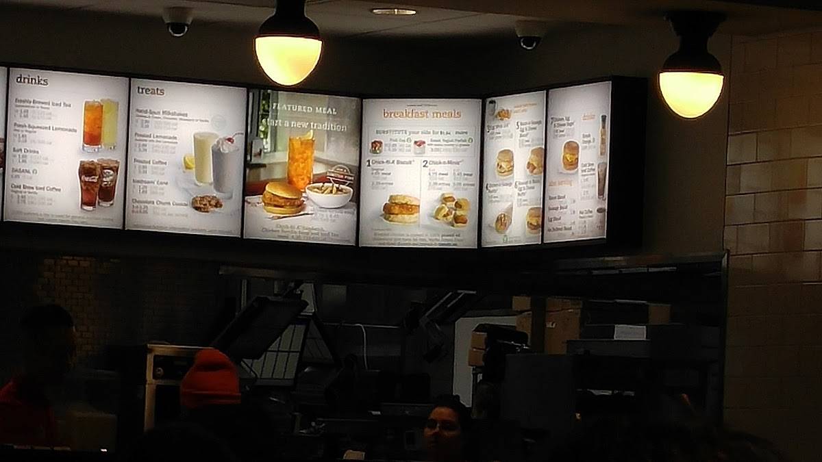 Menu at Chick-fil-A fast food, Bangor