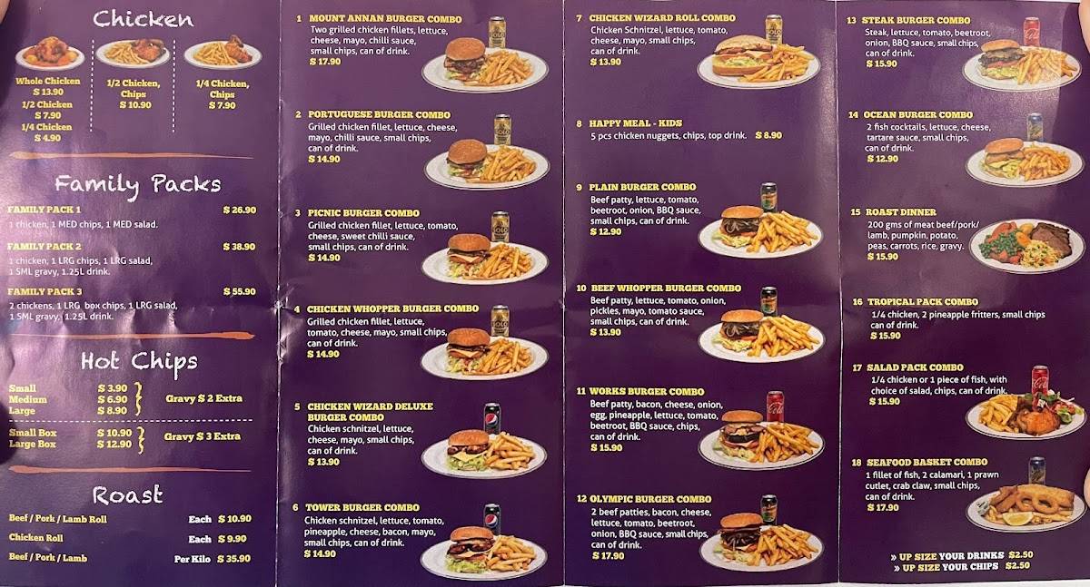 Menu at Chicken Wizard restaurant, Mount Annan, Shop 8/1 Raintree Way