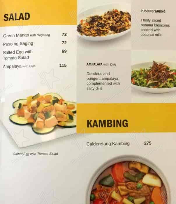 Menu at Chikaan restaurant, Cebu City, General Maxilom Ave Ext
