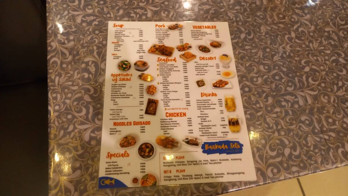 Menu at Chikaan restaurant, Cebu City, General Maxilom Ave Ext