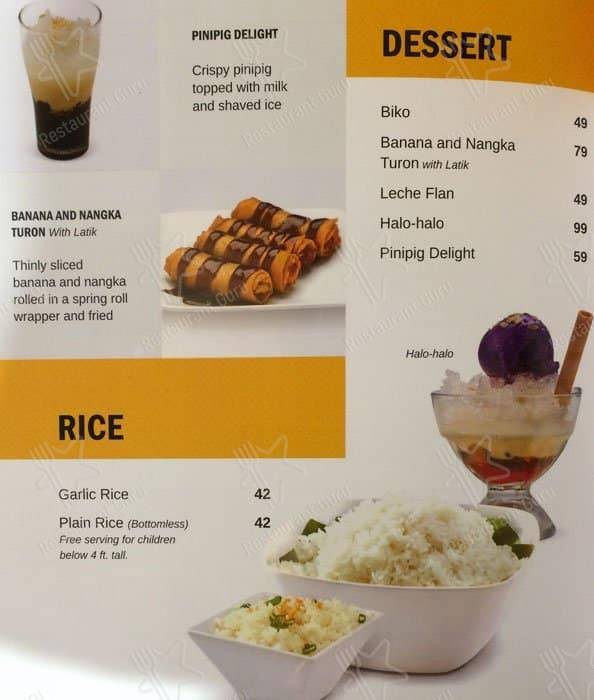 Menu at Chikaan restaurant, Cebu City, General Maxilom Ave Ext