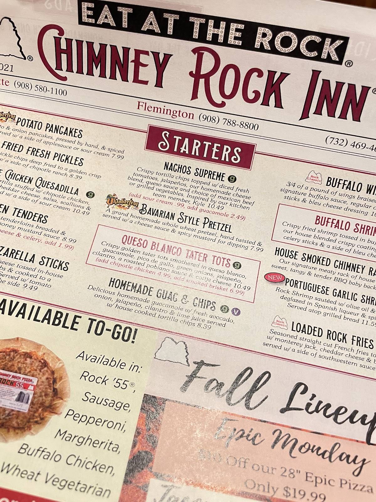 Menu at Chimney Rock Inn pizzeria, Bound Brook, 800 North Thompson Ave