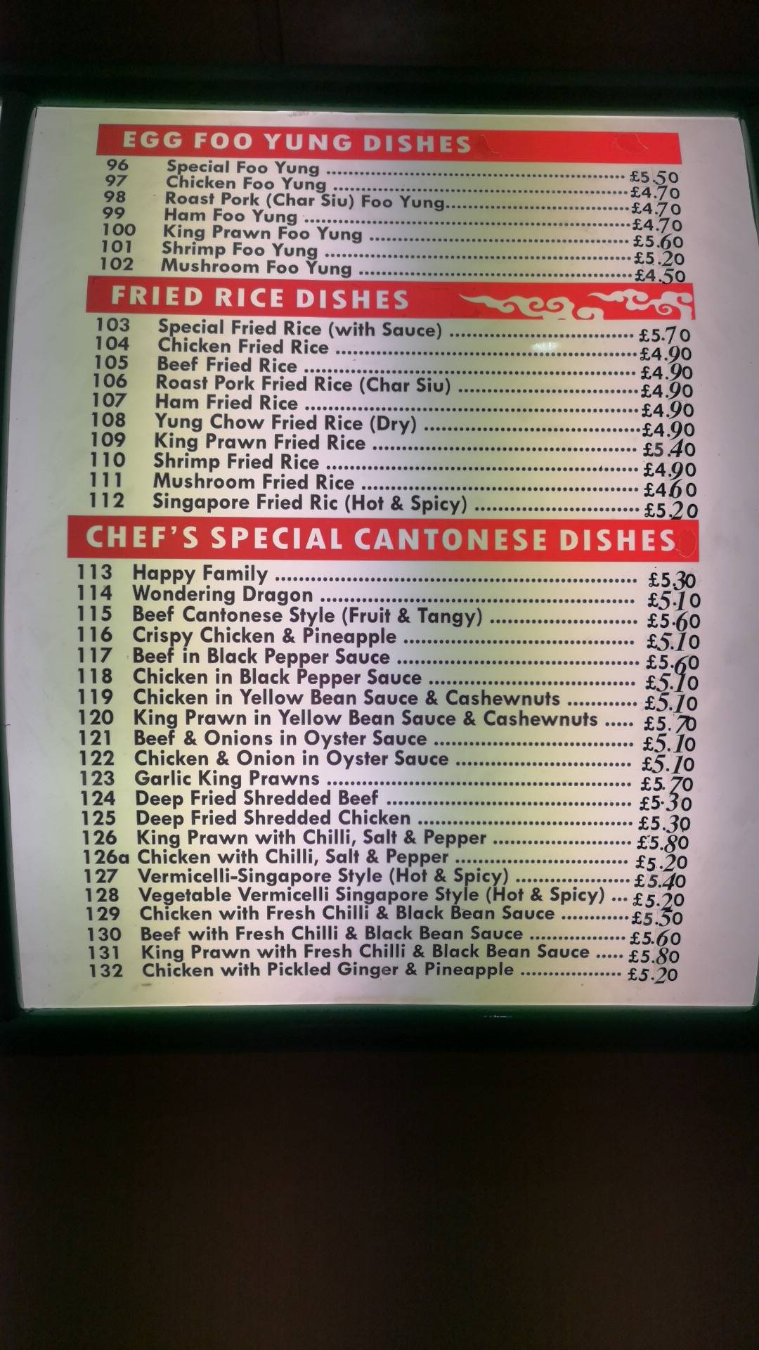 Menu at China Kitchen fast food, Retford