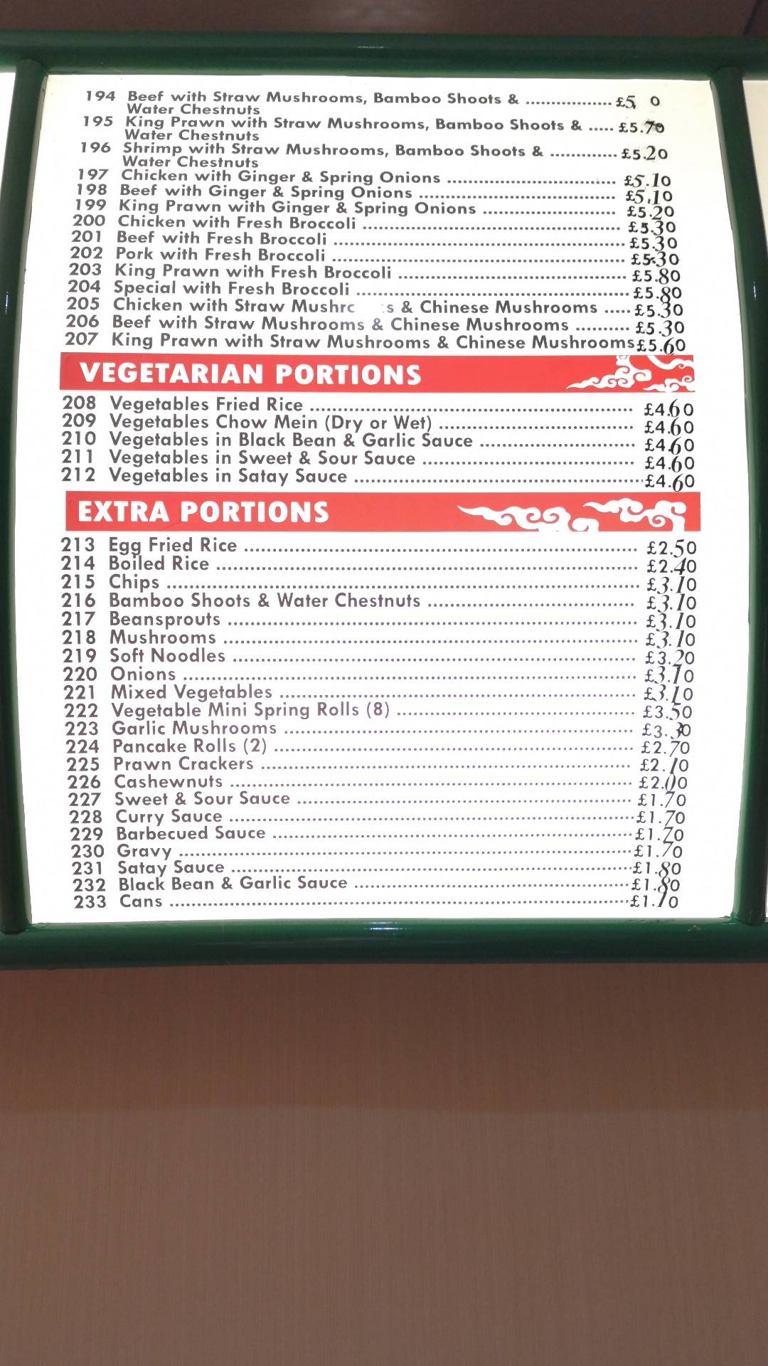 Menu at China Kitchen fast food, Retford