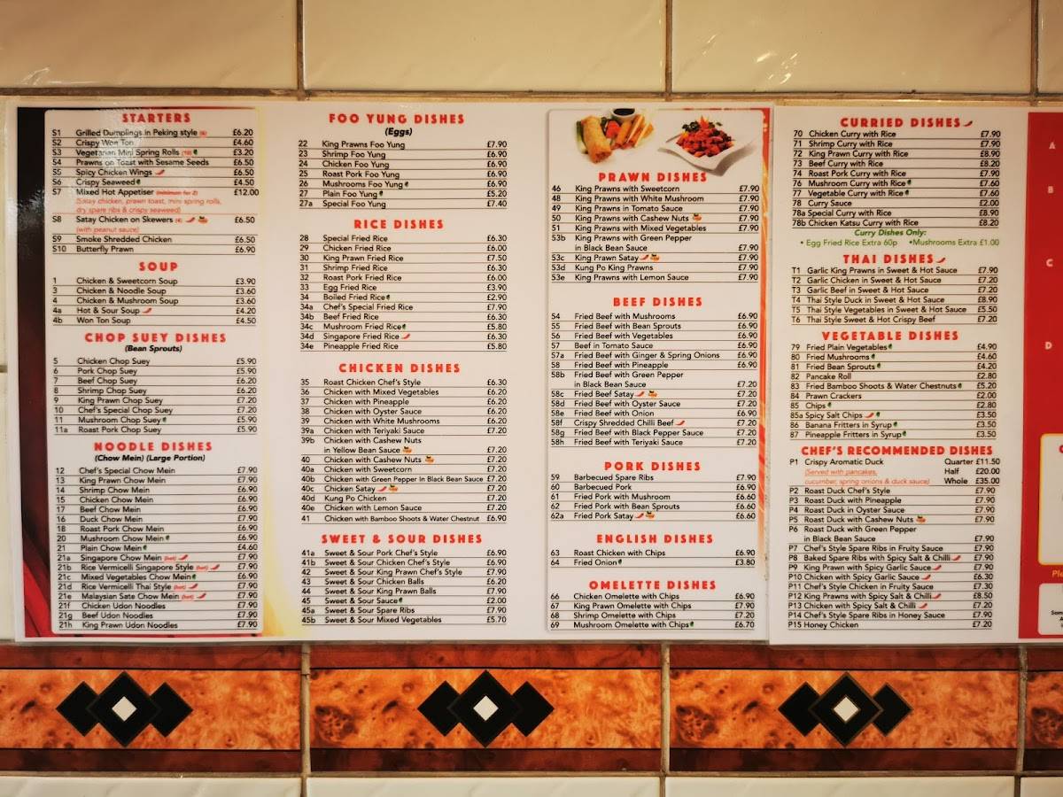 Menu at China kitchen fast food, Bordon