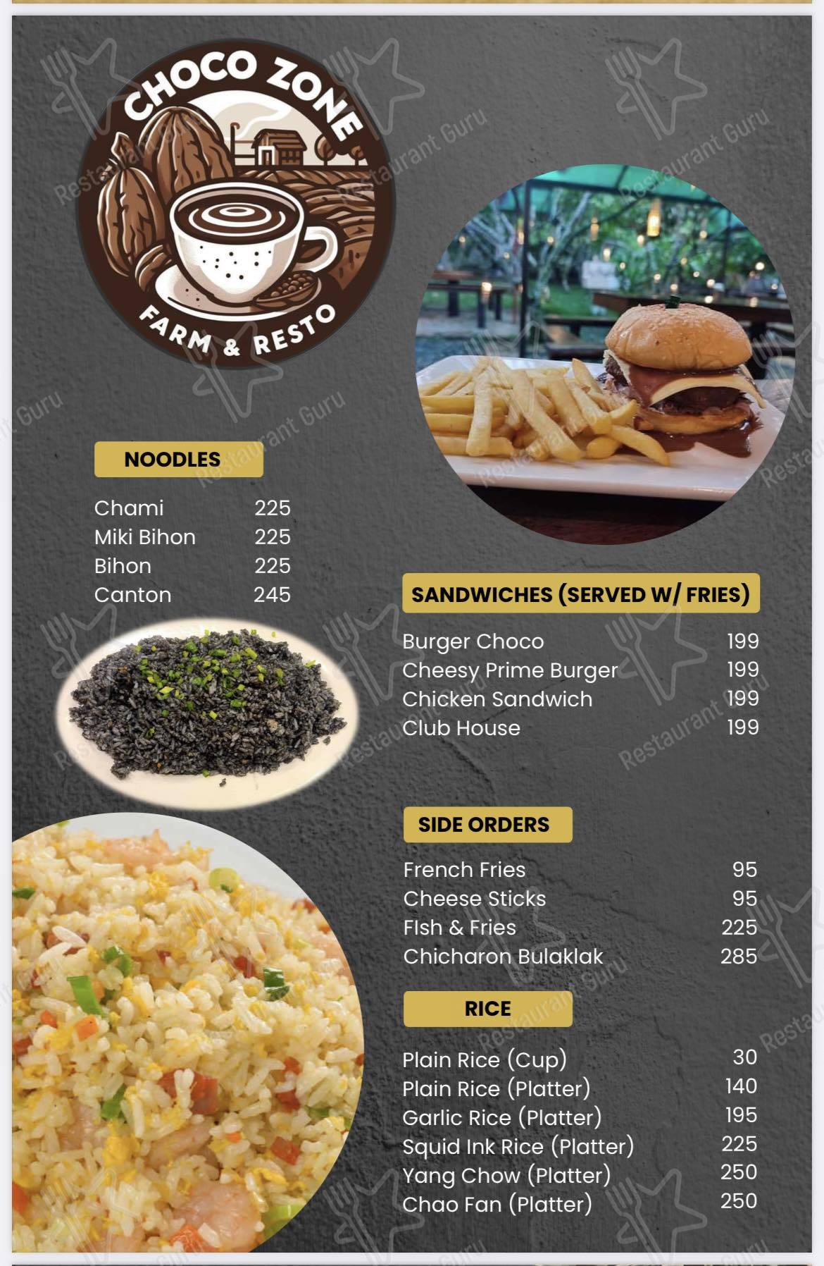 Menu at Choco Zone Farm & Resto restaurant, Tayabas