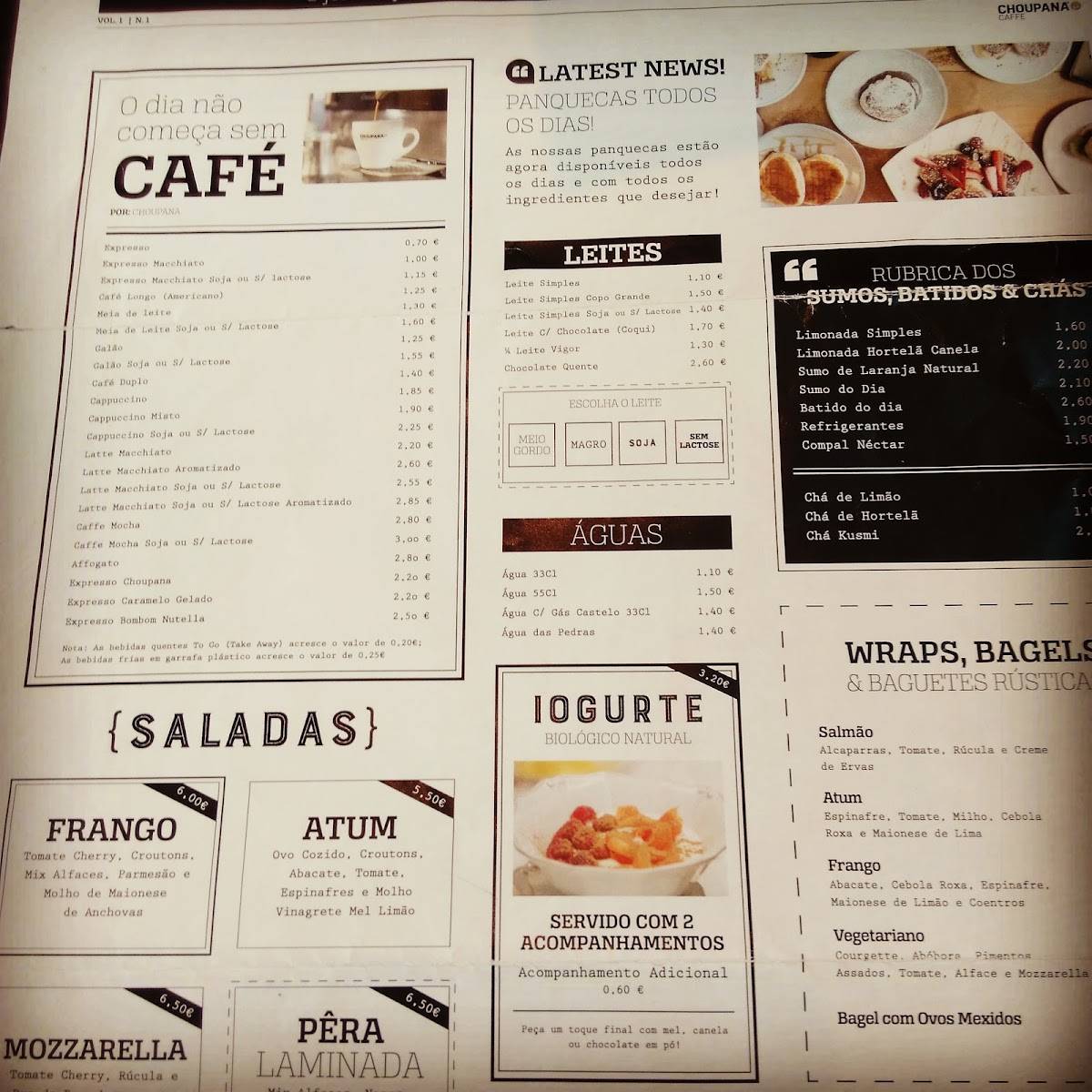 Menu em Choupana Caffé café, Lisboa, Av. da República 25A