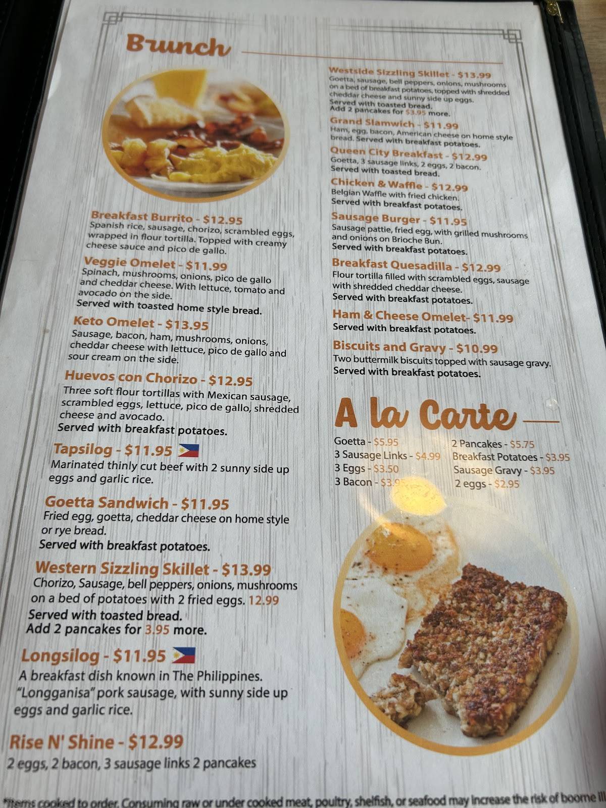 Menu at Christine's Casual Dining restaurant, Cincinnati, Westbourne Dr