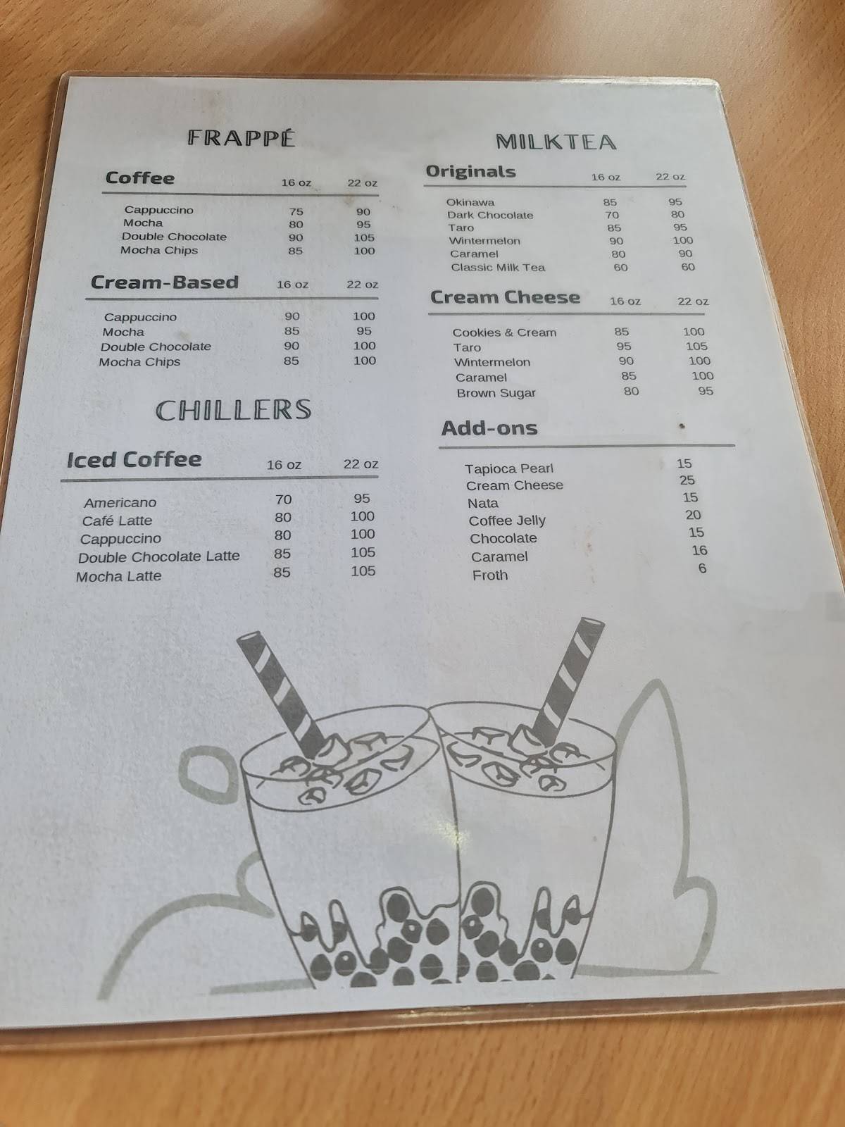 Menu at Chums Restaurant, General Trias