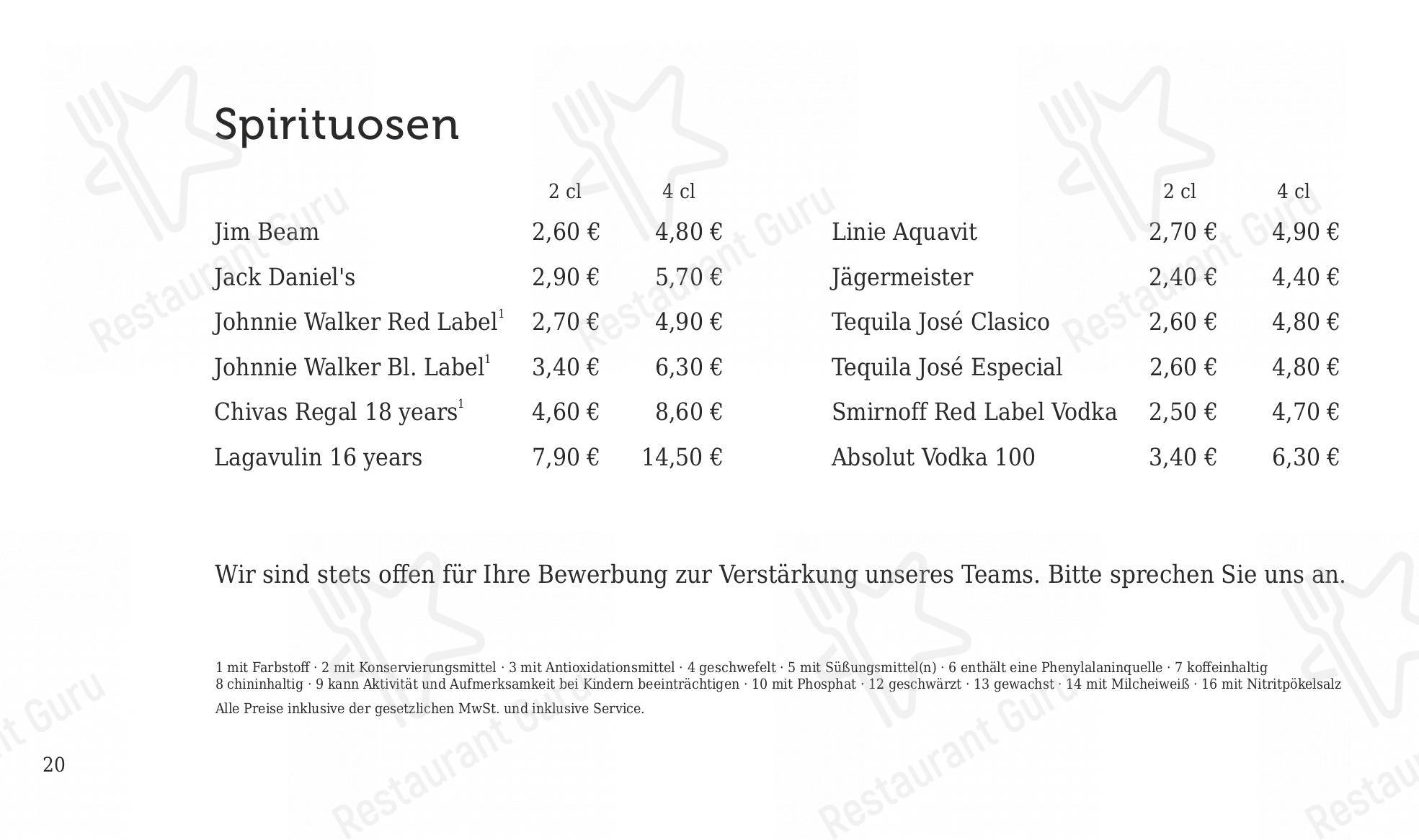 Speisekarte von Chuzo pub & Bar, Dortmund