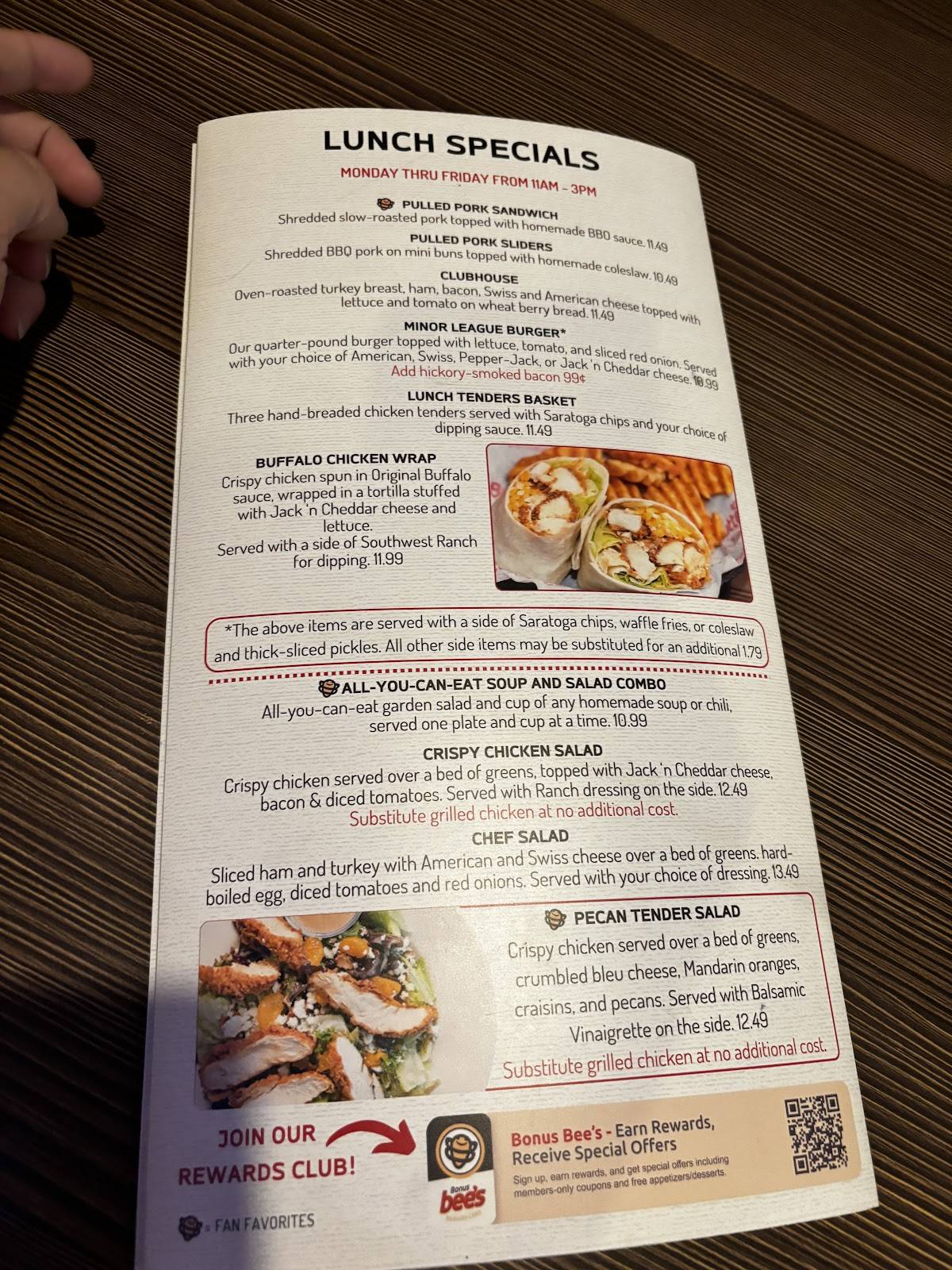 Menu at Butterbee's American Grille restaurant, Cincinnati