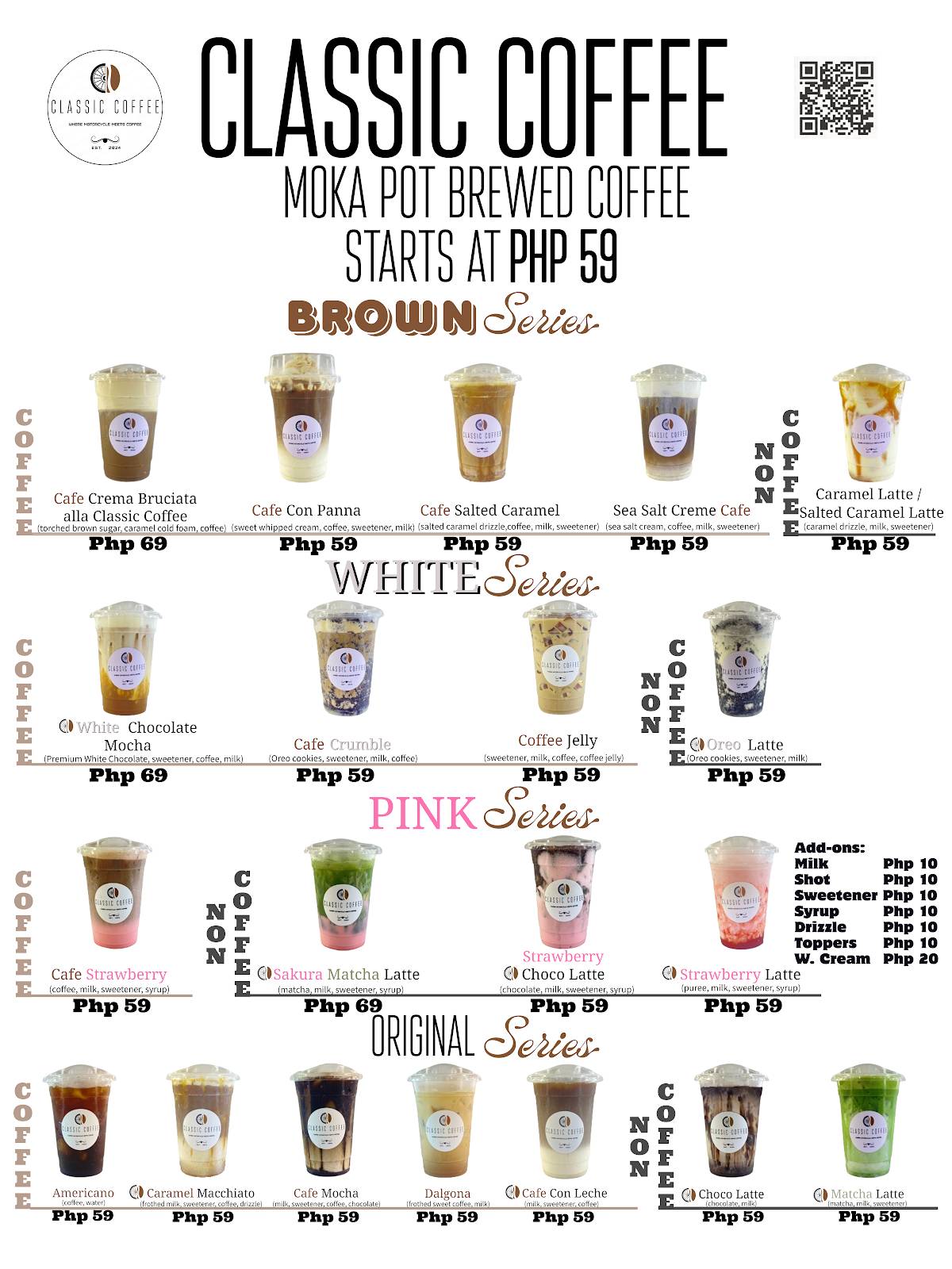 Menu at Classic Coffee, Talisay City