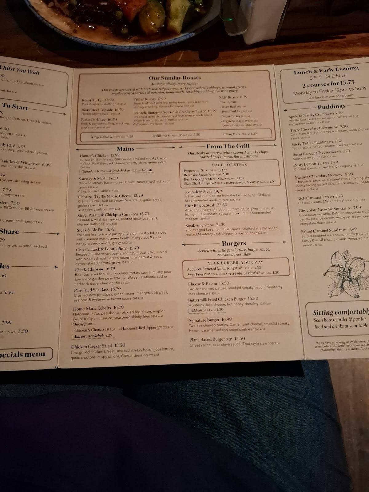 Menu at Clock Warehouse pub & bar, Derby