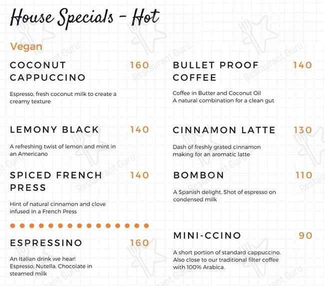 Menu at Coffee Mechanics - Roastery & Tasting Room, Bengaluru, No.254