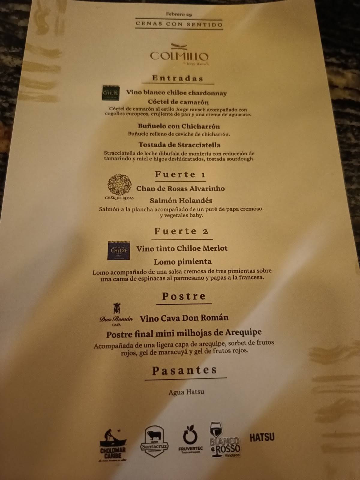 Menu at Colmillo - Corte y Tradición restaurant, Barranquilla