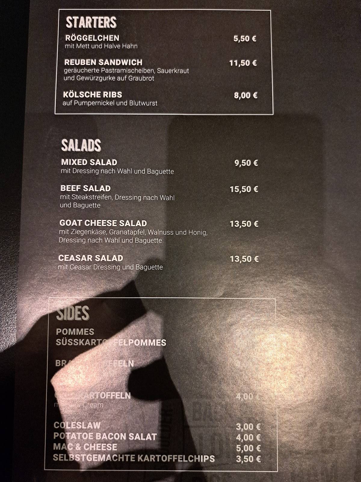 Speisekarte von Green Smoke Cologne - BBQ Restaurant Köln, Köln