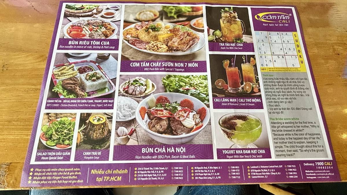 Menu at Cơm Tấm Cali - Nguyễn Văn Trỗi restaurant, Ho Chi Minh City, 82 ...