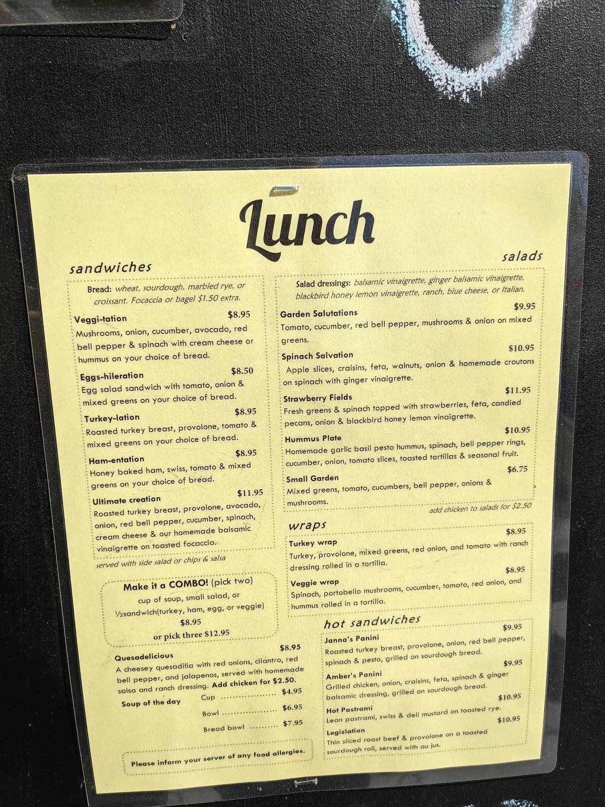 Menu at Comma Coffee cafe, Carson City