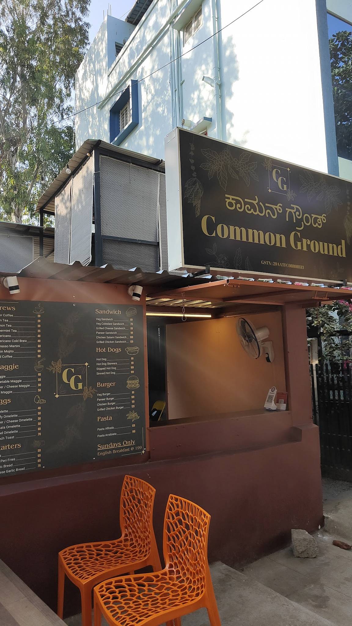 Menu at Common Ground, Bengaluru