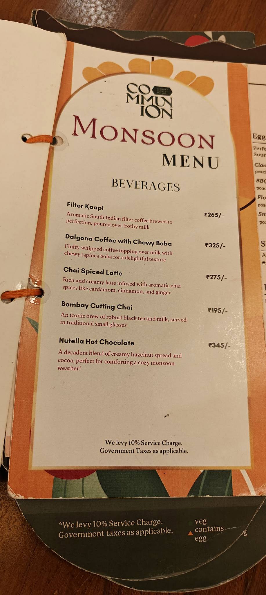 Menu at Communion Cafe, Navi Mumbai