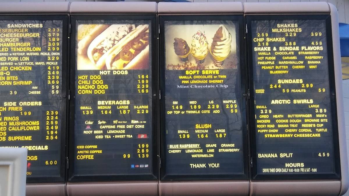 Menu at Cone Palace restaurant, Kokomo