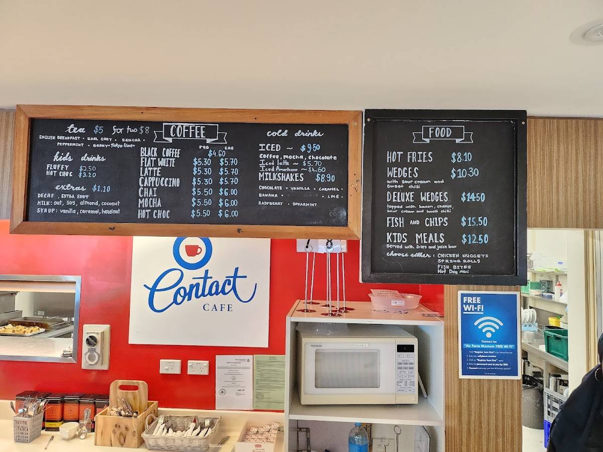 Menu at Contact Café cafe, Christchurch