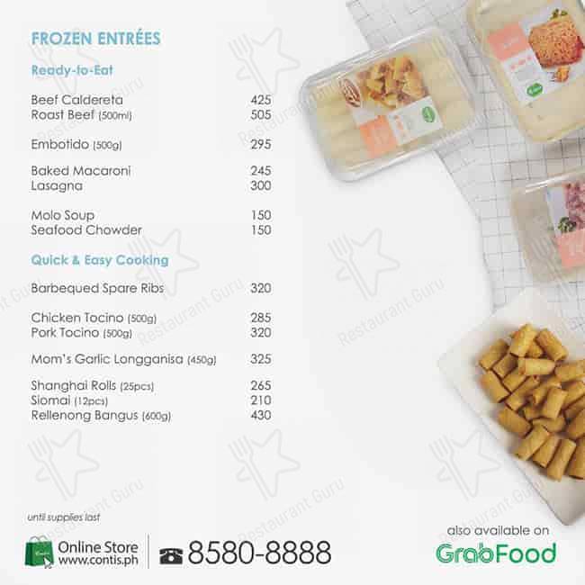 Menu at Conti's Bakery & Café, Quezon City, Ayala Fairview Terraces ...