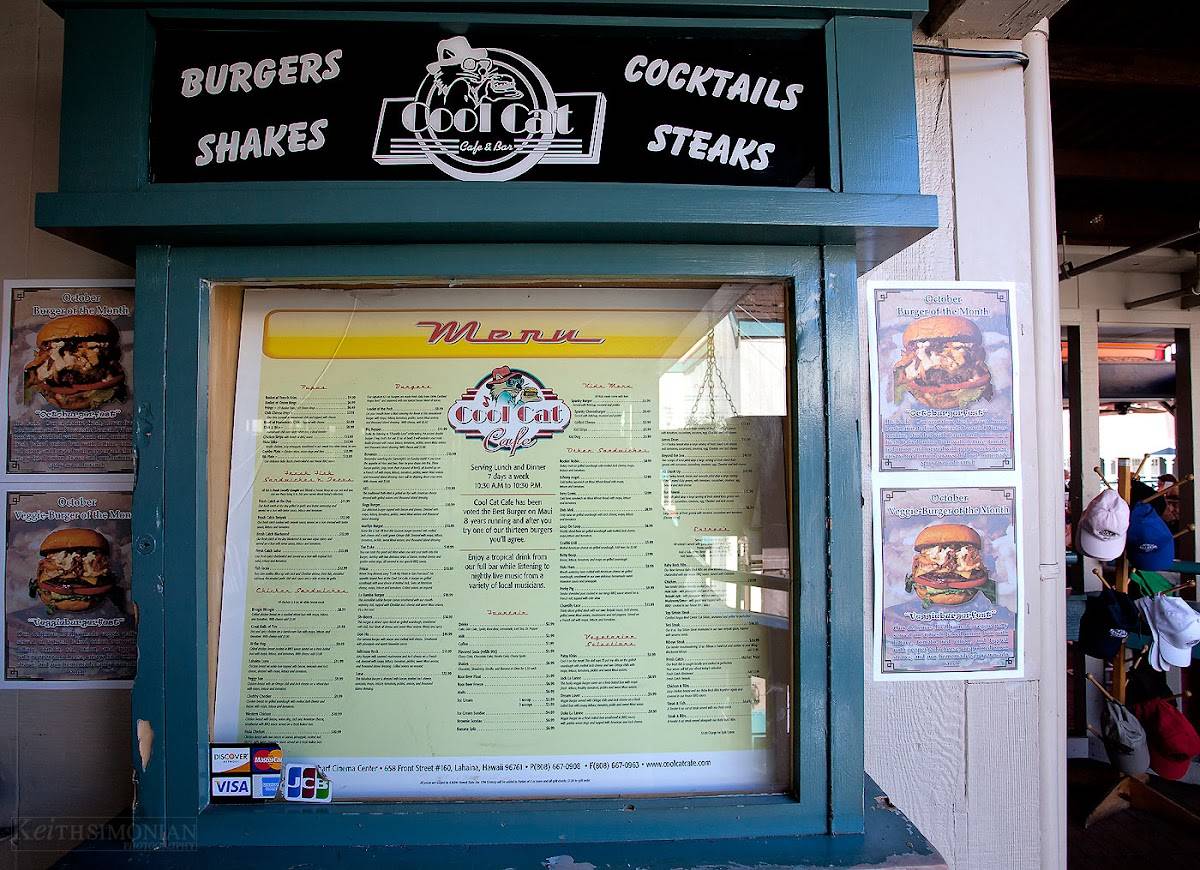 Menu at Cool Cat Cafe - Maui, Lahaina, 658 Front St #160