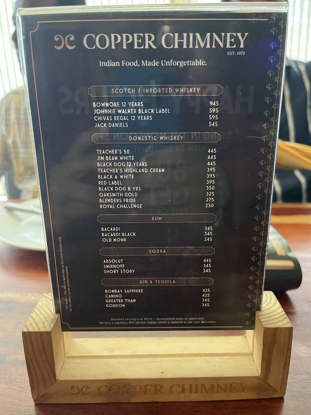Menu at Copper Chimney - Bandra East (BKC), Mumbai, 2nd Floor