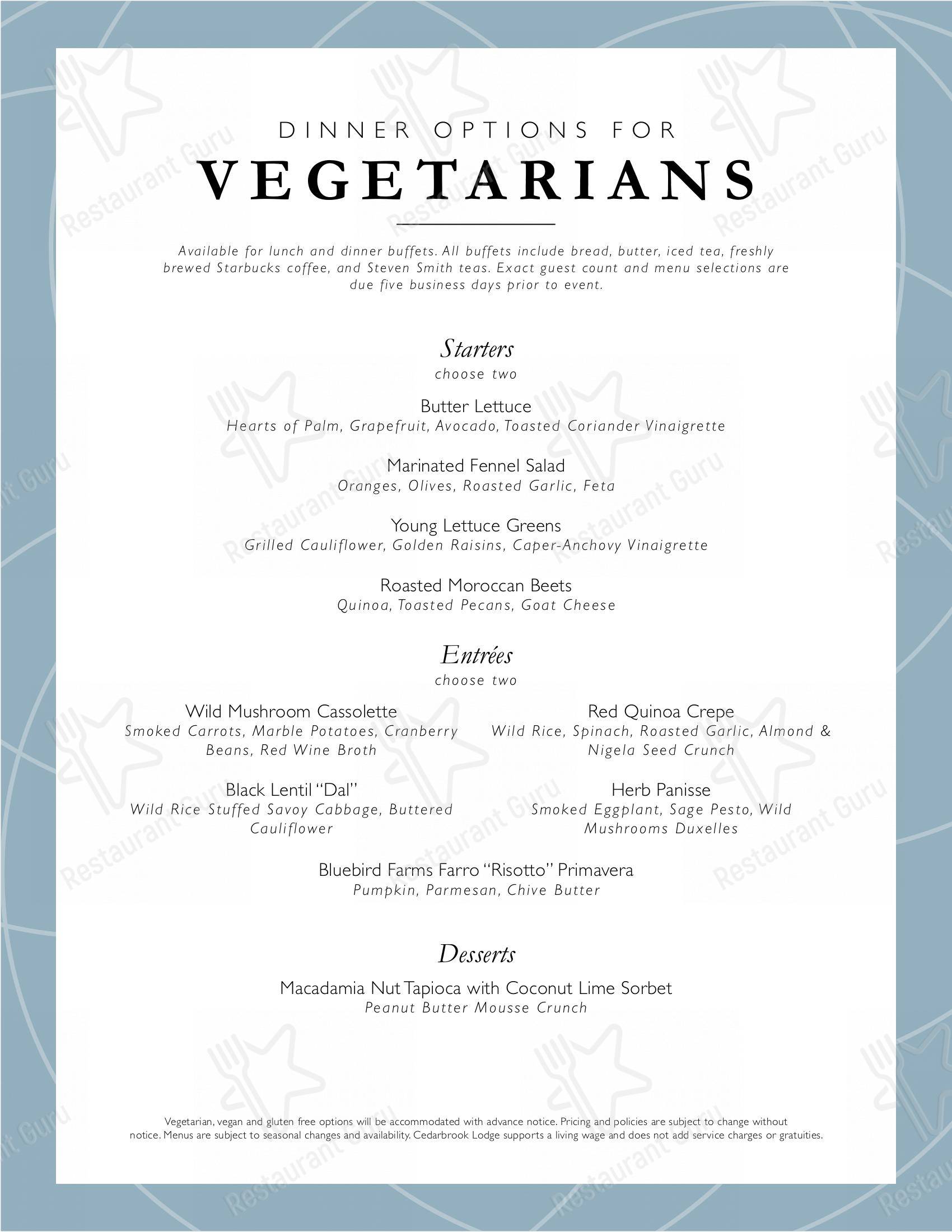 Menu at Copperleaf Restaurant & Bar, SeaTac